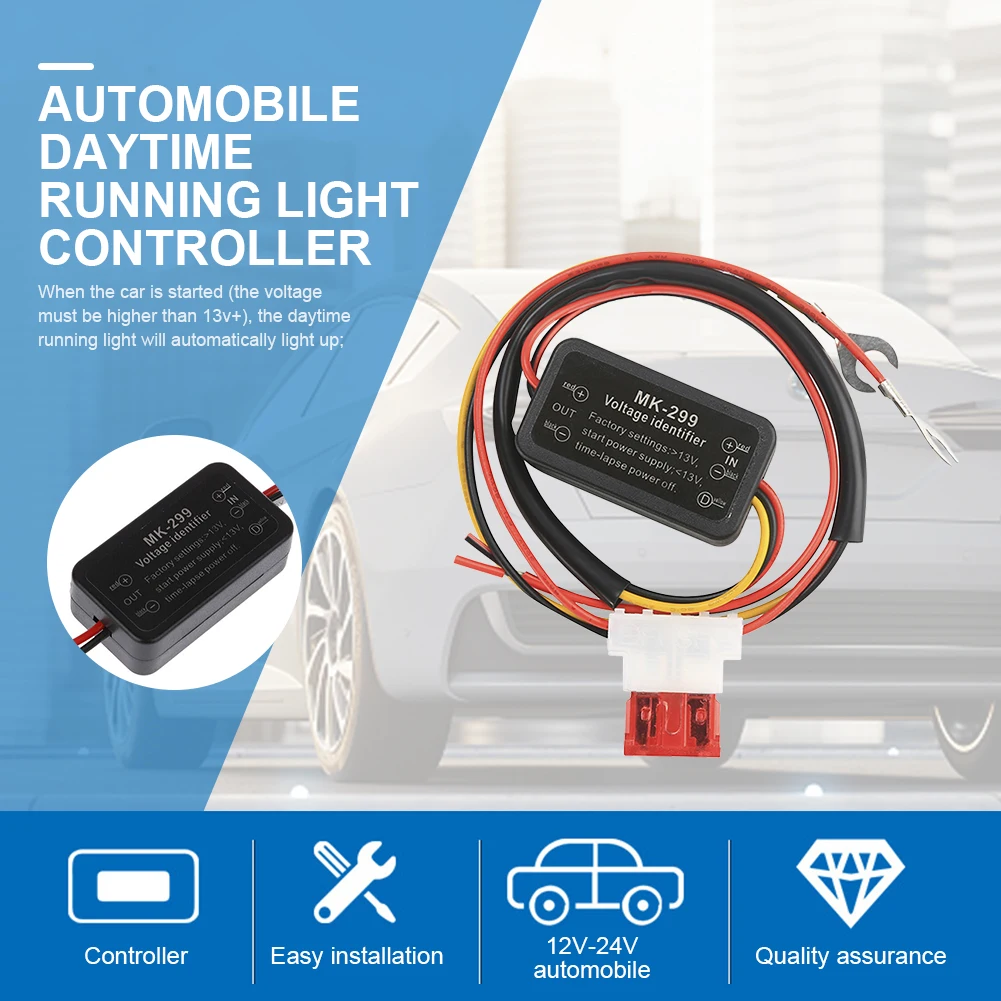Car LED DRL Controller Auto Daytime Running Light Relay Harness Dimmer On/Off Fog Light ...