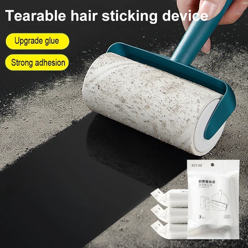 Tearable-Roll-Paper-Sticky-Roller-Dust-Wiper-Pet-Hair-Clothes-Carpet ...