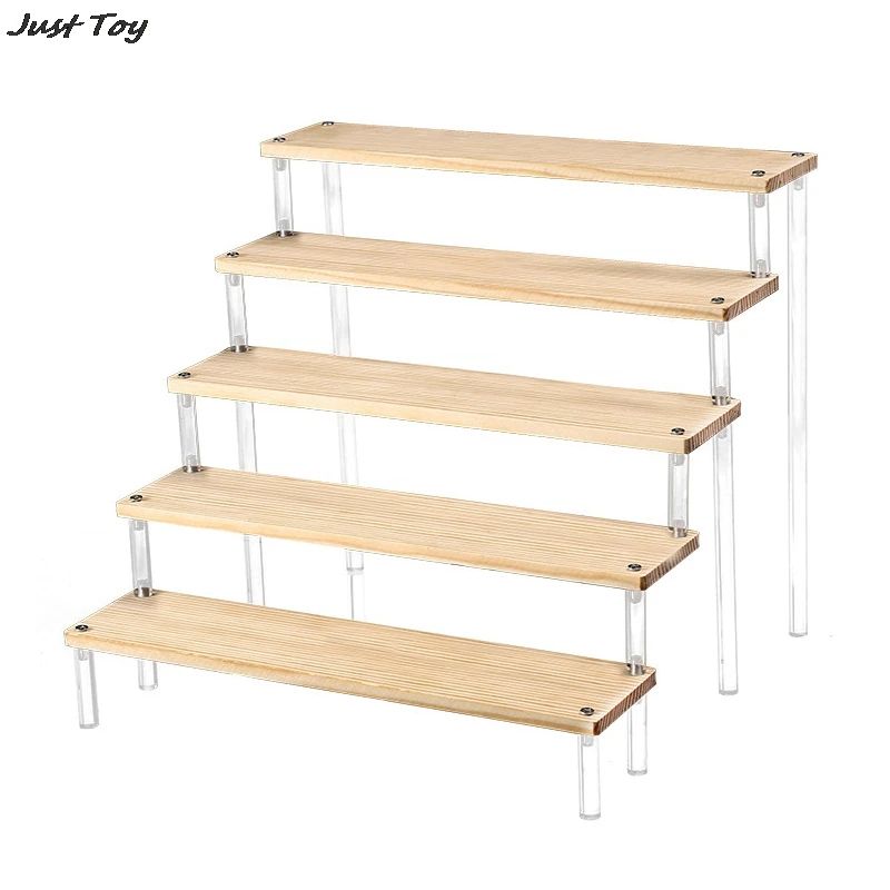 Clear-Acrylic-Wood-Display-Stand-for-Figures-Cupcake-Cosmetic-Nail ...