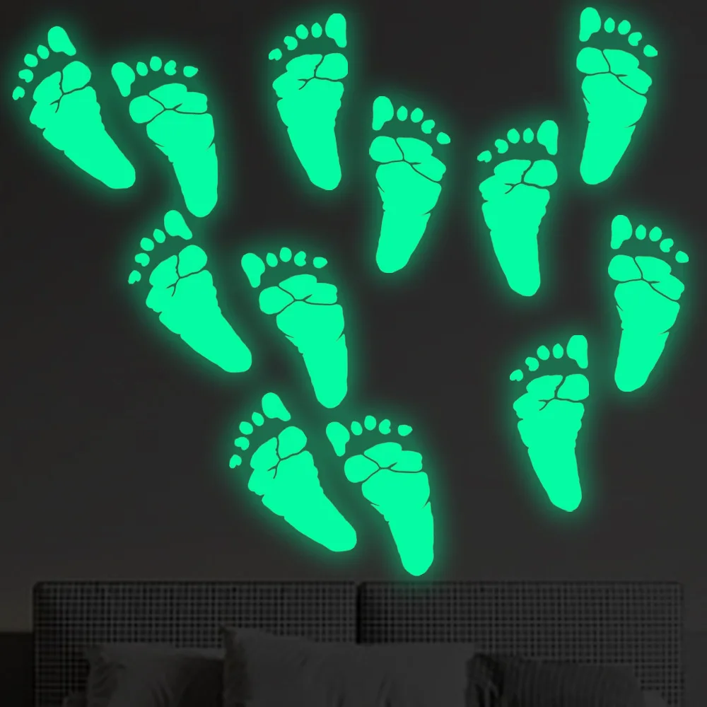 Luminous-Footprint-Stickers-Decals-Glow-In-The-Dark-Stickers-Boy-Girl ...