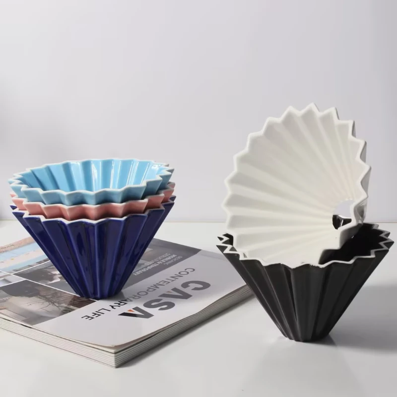 Coffee-Filter-Cup-Origami-Coffee-Drain-Ceramic-Filter-Cup-V-Hand-Brew ...