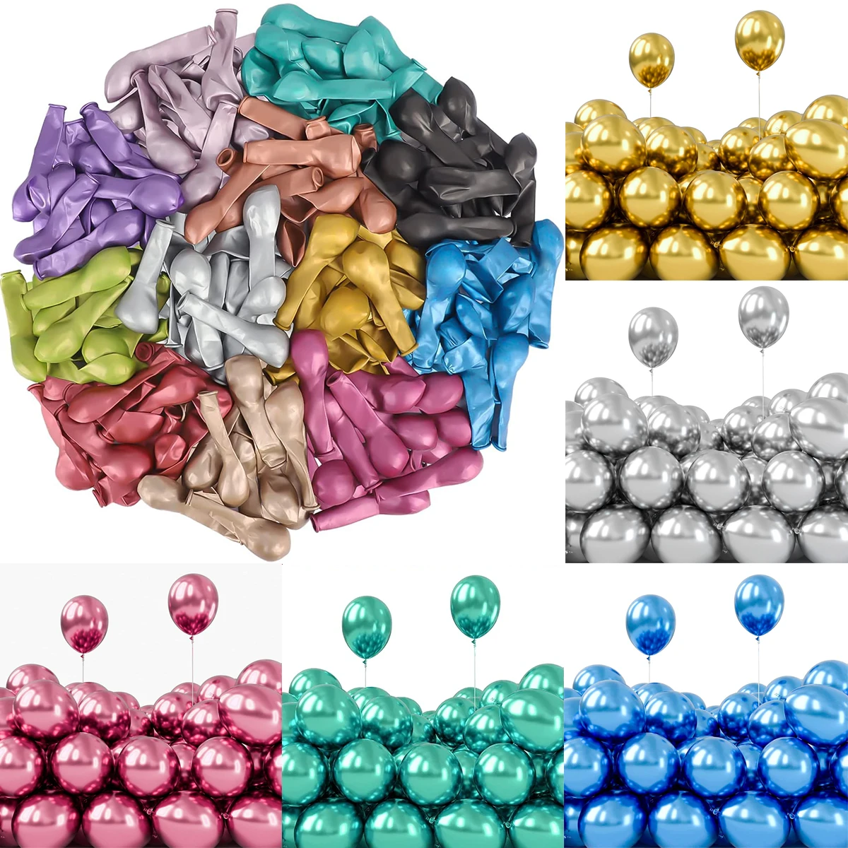 5inch-Metal-Balloons-Gold-Chrome-Metallic-Latex-Balloons-for-Birthday ...