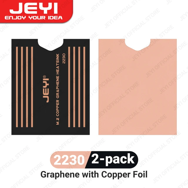 JEYI Graphene 2280 2242 2230 M.2 SSD Heatsink, Dual-Layer Graphene Heat ...