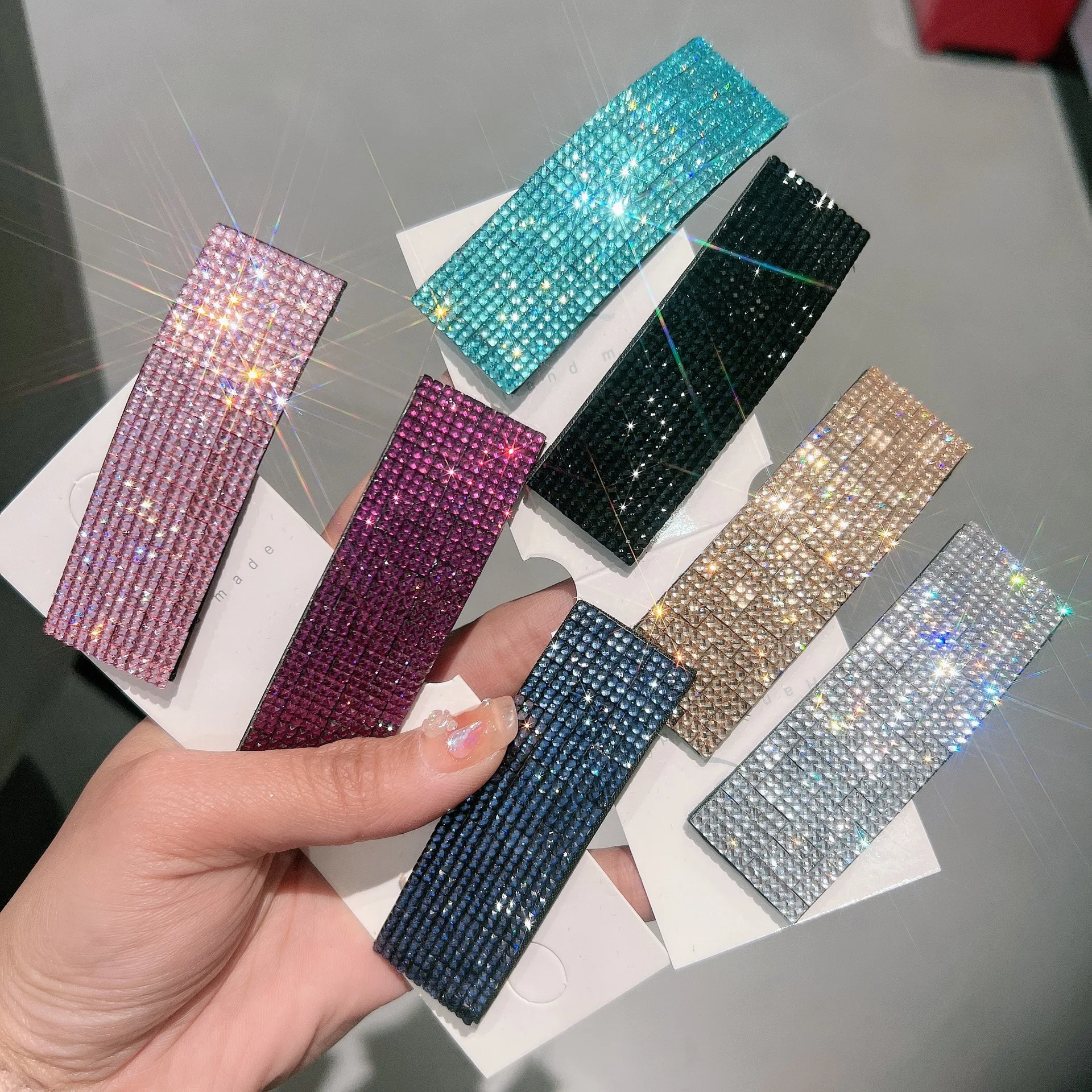 188CM-Luxury-Shining-Full-Rhinestone-Barrettes-Hair-Clips-for-Women ...