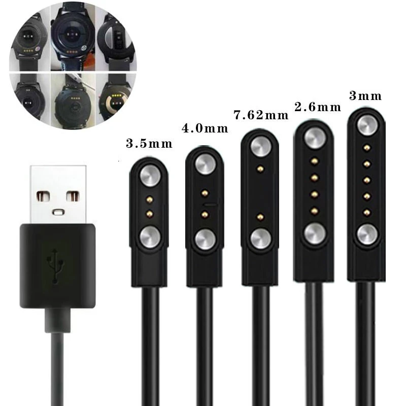 2 Pins 4pins Smartwatch Dock Charger Adapter Usb Charging Cable Cord ...
