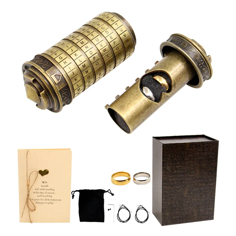 Hot Cryptex Da Vinci Code Puzzle Box With Hidden Compartment For Money ...