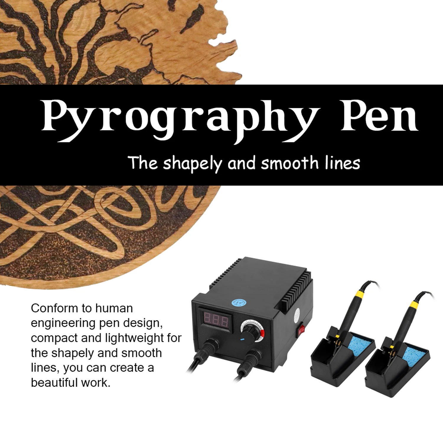 100W Pyrography Machine Faégető Pirograbador Állítható Hőmérsékletű Égő ...