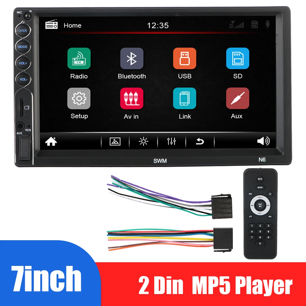 Bluetooth n6 duplo 2 din aux receptor de rádio universal 7 polegada tela sensível ao toque em ...