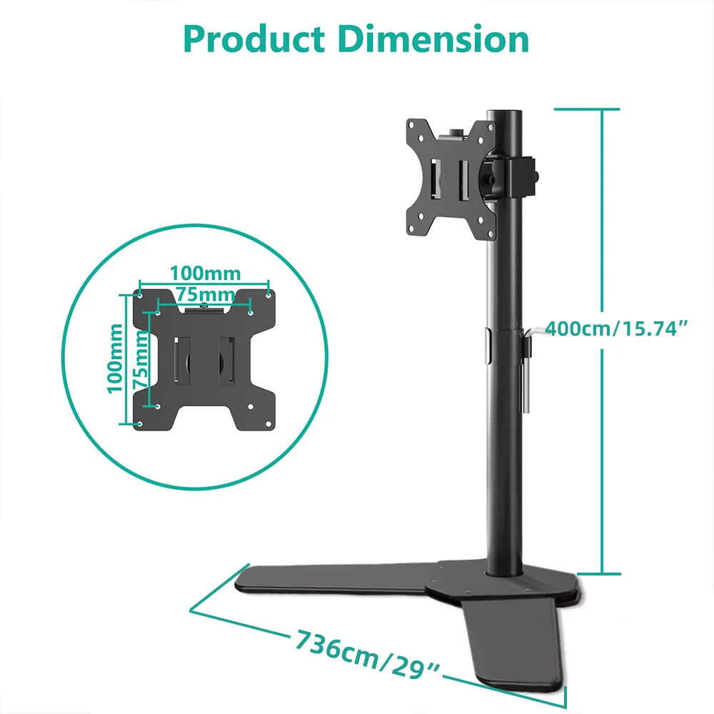 Single-Monitor-Stand-Holds-Screen-up-to-32inch-Universal-Freestanding ...