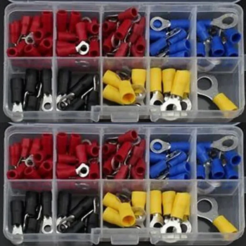 102PCS-Ring-insulated-terminal-Cable-Wire-Connector-Electrical-Crimp ...