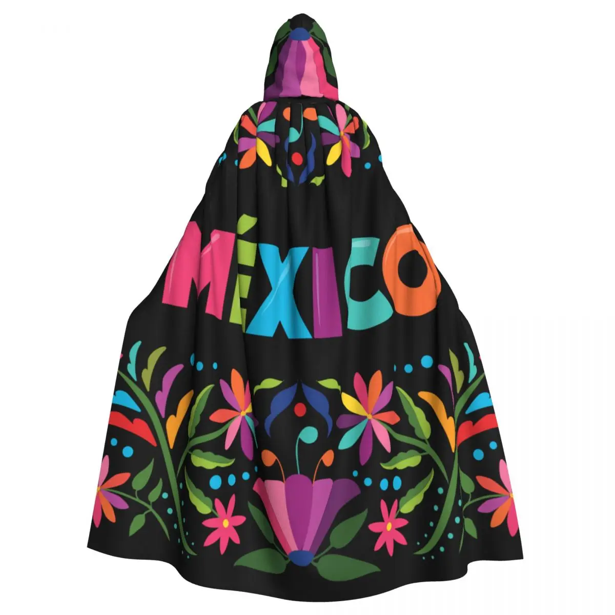 Colorful-Mexican-Traditional-Pattern-Hooded-Cloak-Polyester-Unisex ...