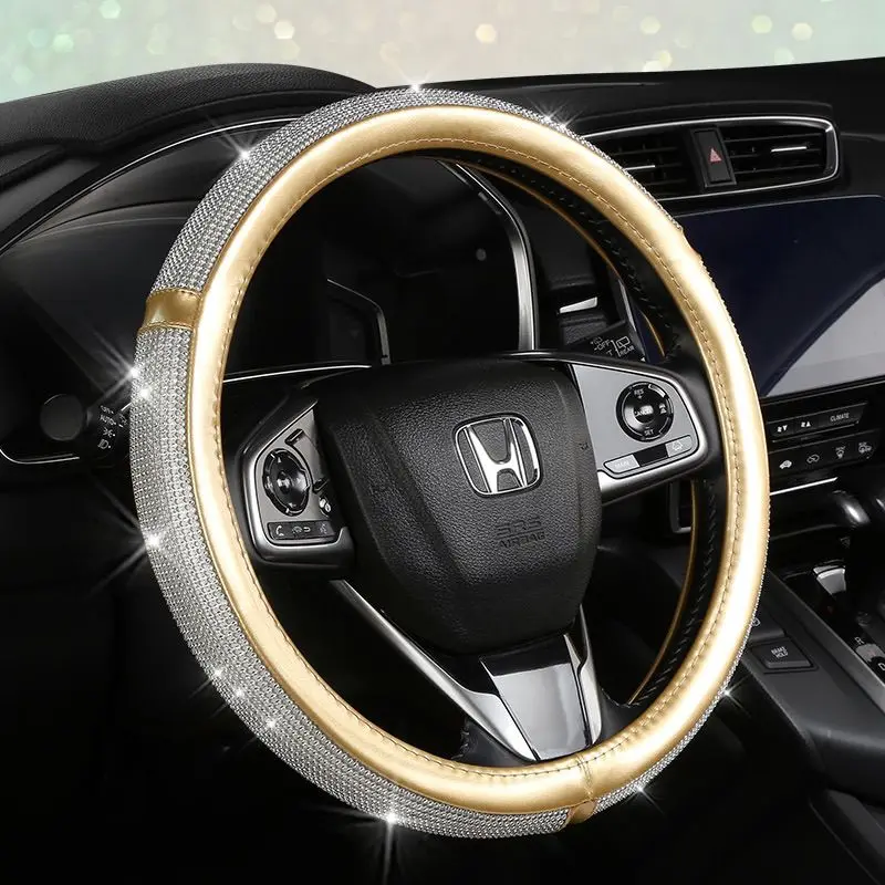 Bling-Steering-Wheel-Cover-For-Women-Rhinestones-Diamond-Car-Handle ...