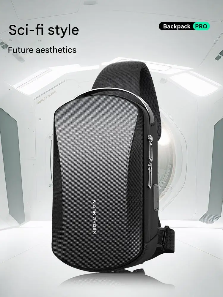 MARK RYDEN new hard shell chest bag men's trendy fashion splash-proof ...