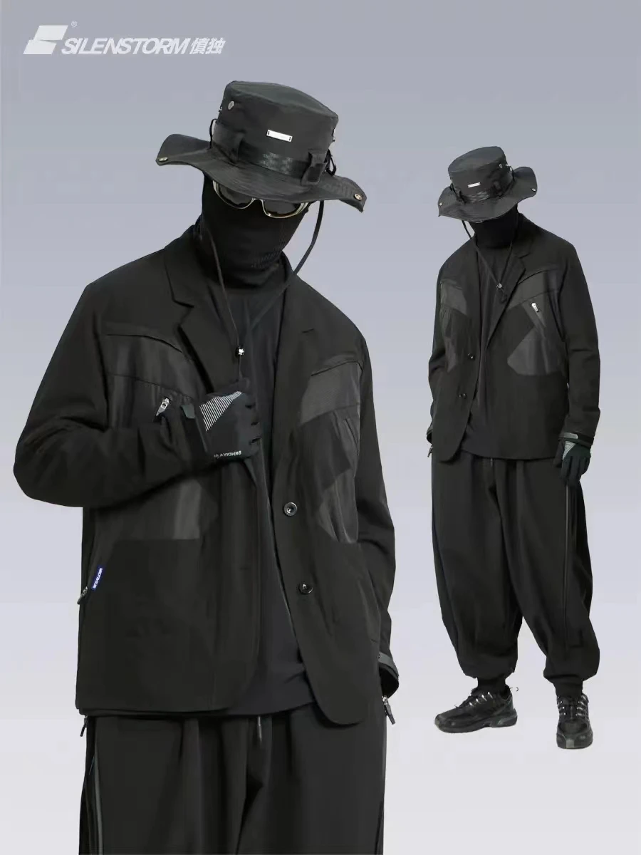Silenstorm 23aw Deconstructed suit jacket combined materials multiple ...