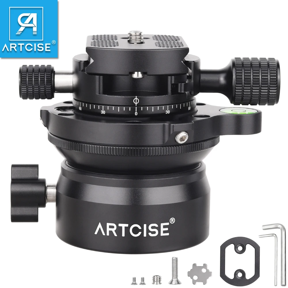 ARTCISE LH4 Leveling Base Tripod Head 360°Panoramic with Arca Swiss ...