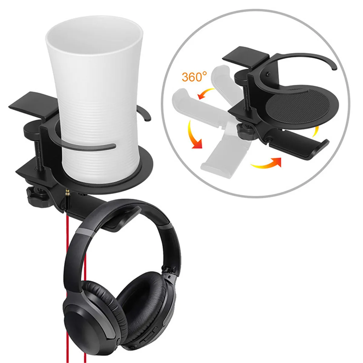 Headphone-Stand-Headset-Hanger-2-in-1-Aluminum-Under-Desk-Gaming ...