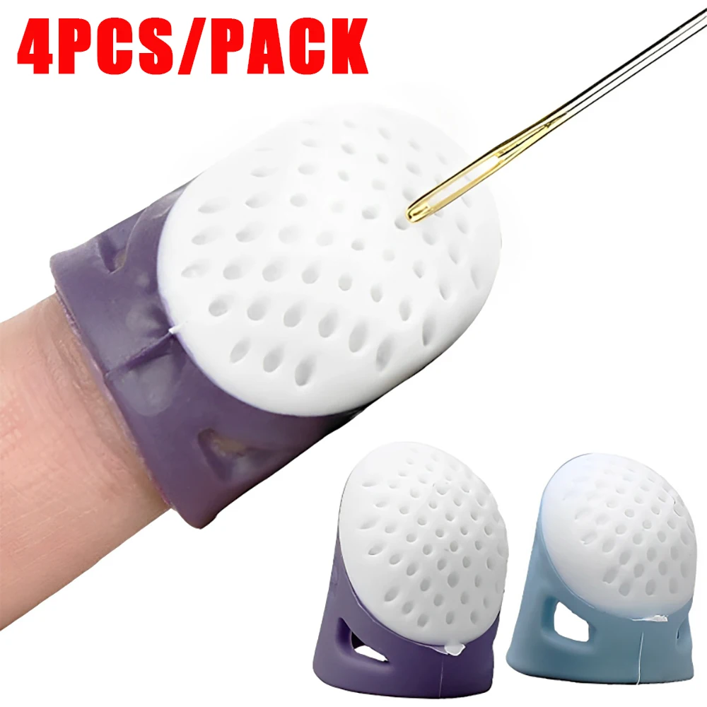4-1Pcs-Silicone-Thimbles-Anti-stick-Finger-Protector-Cover-Handworking ...