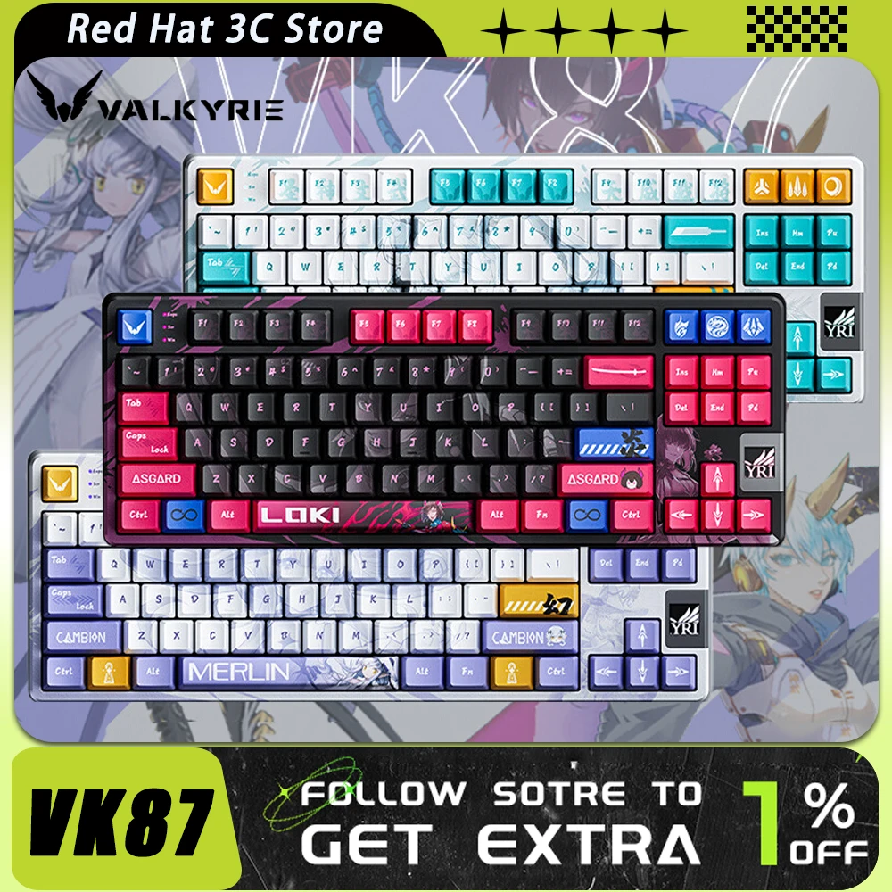 VALKYRIE-VK87-Mechanical-Keyboard-Hot-Swap-Custom-Screen-Three-Mode-RGB ...