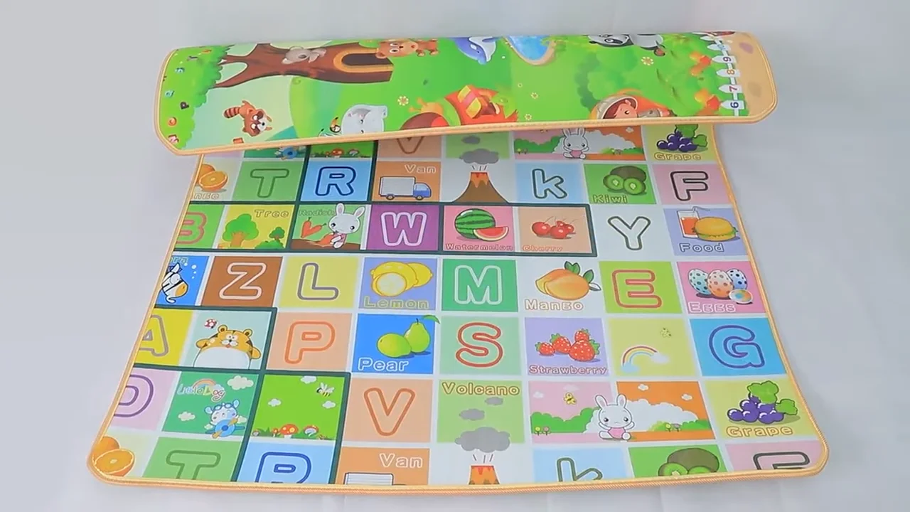 Baby play mat Cartoon Thick Extra Large Reversible Kids Crawling Non ...