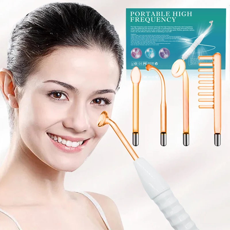 High Frequency Skin Therapy Wand Electrode Facial Beauty Machine Anti ...