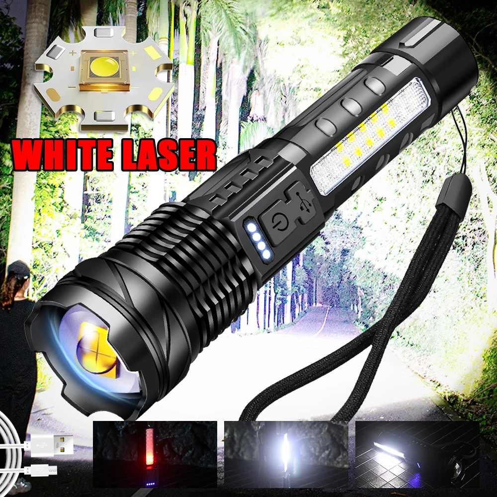 High Power LED Flashlight Rechargeable Tactical Torch with Built-in ...