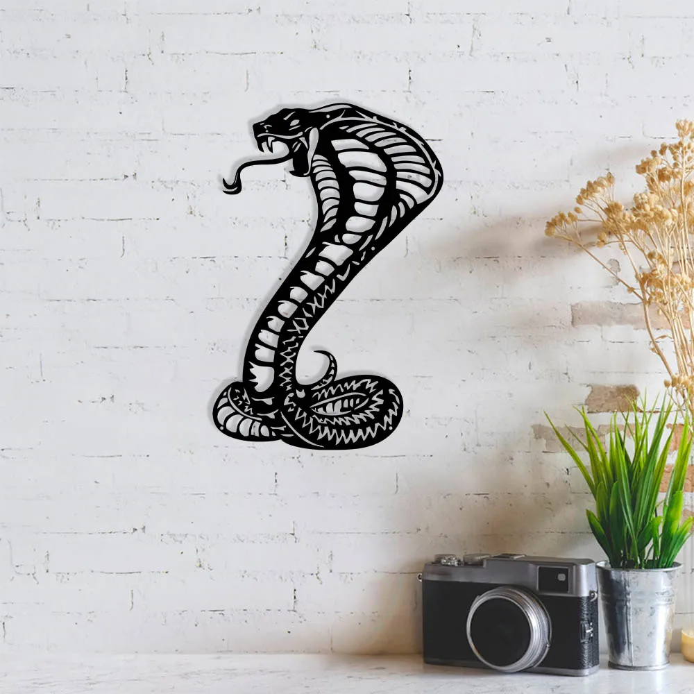 Cobra Snake Wall Art Sign Metal Serpent Silhouette Interior Hanging ...