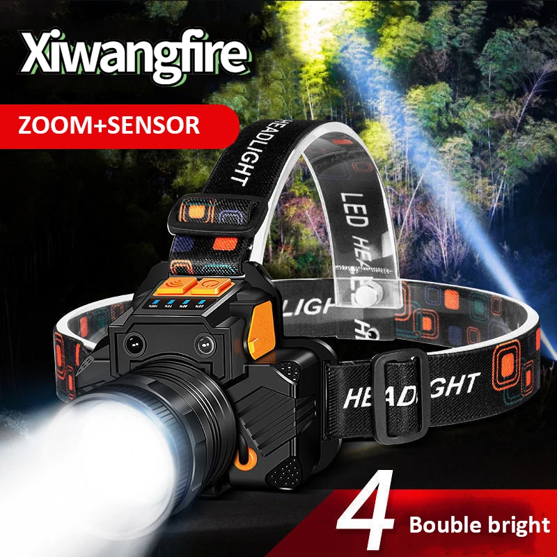 Super Bright LED Headlamp Fishing Headlight Portable Flashlight ZOOM ...