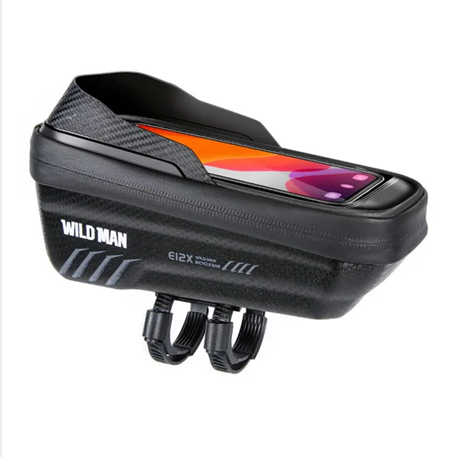WILD MAN Front Bicycle Frame Bag Rainproof Touch Screen Bicycle Bag ...