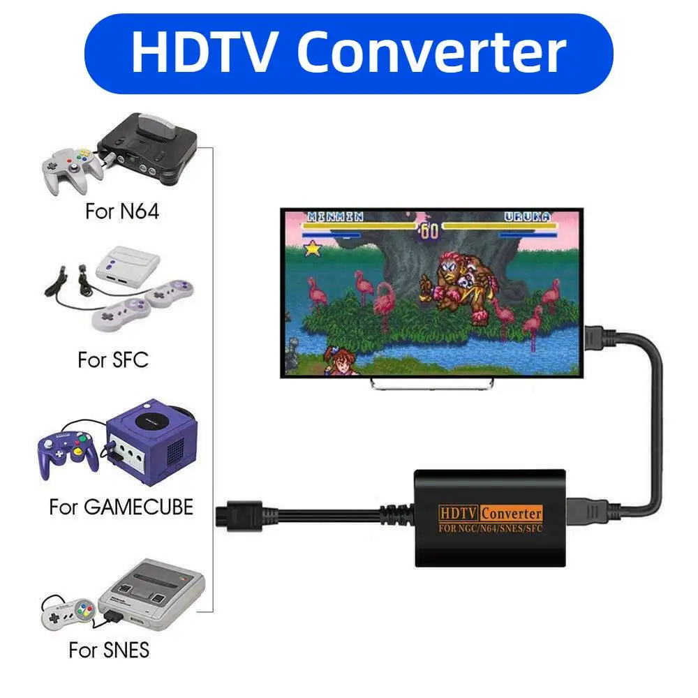 HDTV Converter Cable Adapter to HDMI Converter N64 HDMI for Nintend 64 ...
