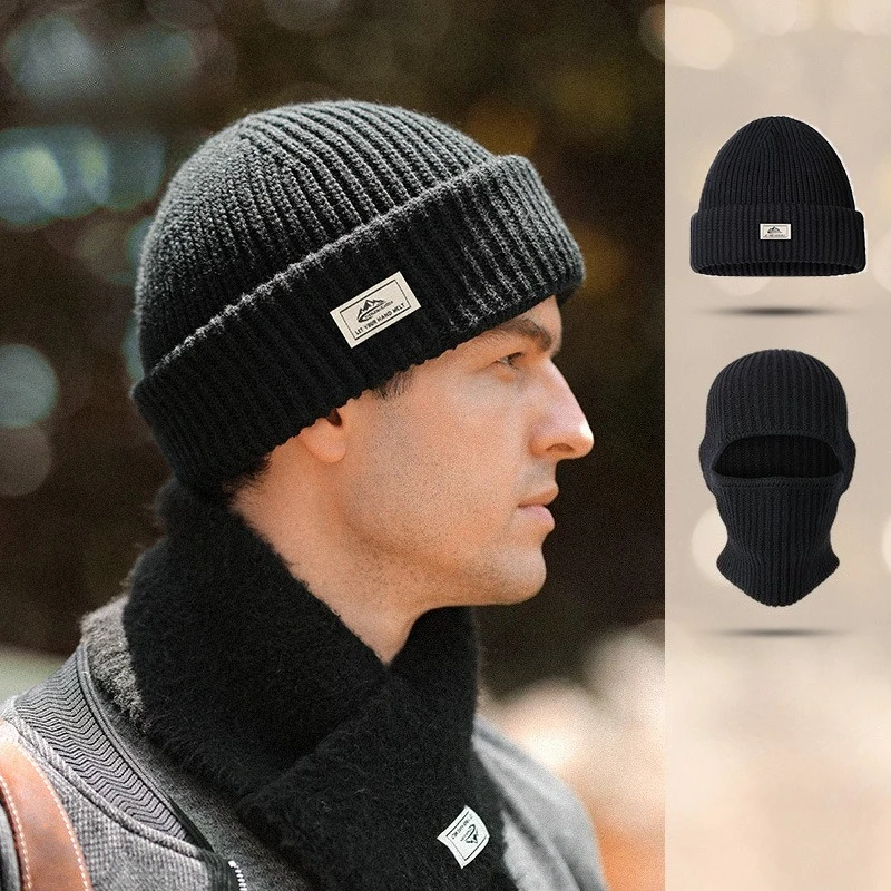 Winter Windproof Warm Knitted Hat Mens Thermal Balaclava Hood Head ...