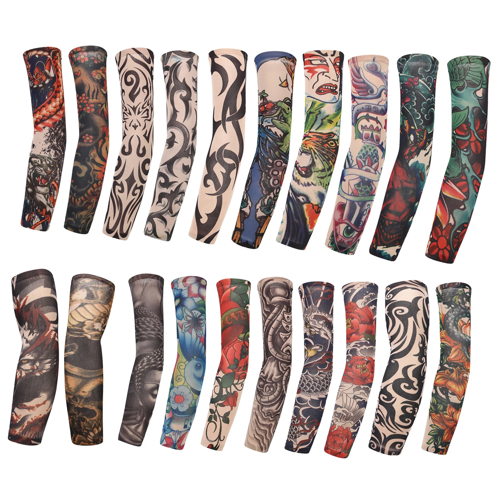 1Pc-Outdoor-Cycling-Sleeves-3D-Tattoo-Printed-Armwarmer-UV-Protection ...