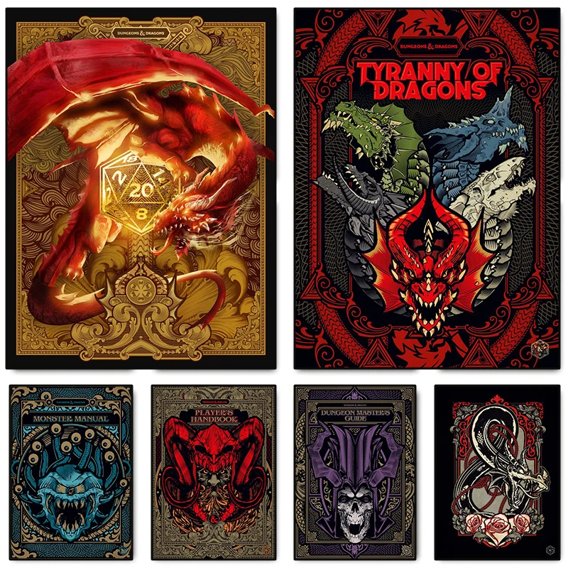 Classic-Video-Game-Dungeons-and-Dragons-Cover-Posters-Prints-Canvas ...