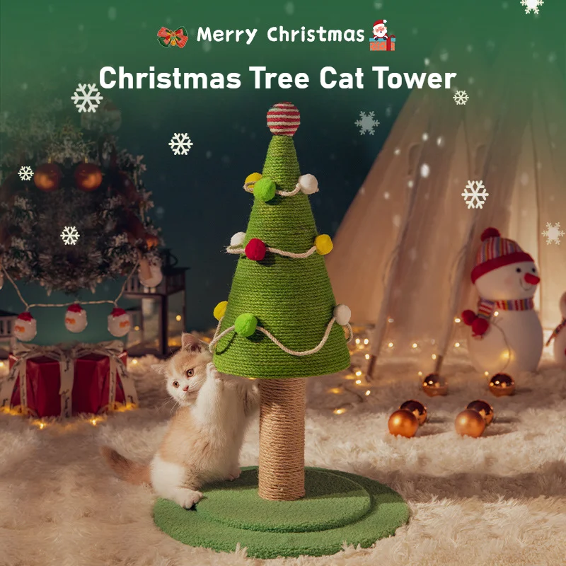 Cat-Tree-Tower-Christmas-Tree-Cat-Tower-Sisal-Cat-Scratching-Post-Cat ...