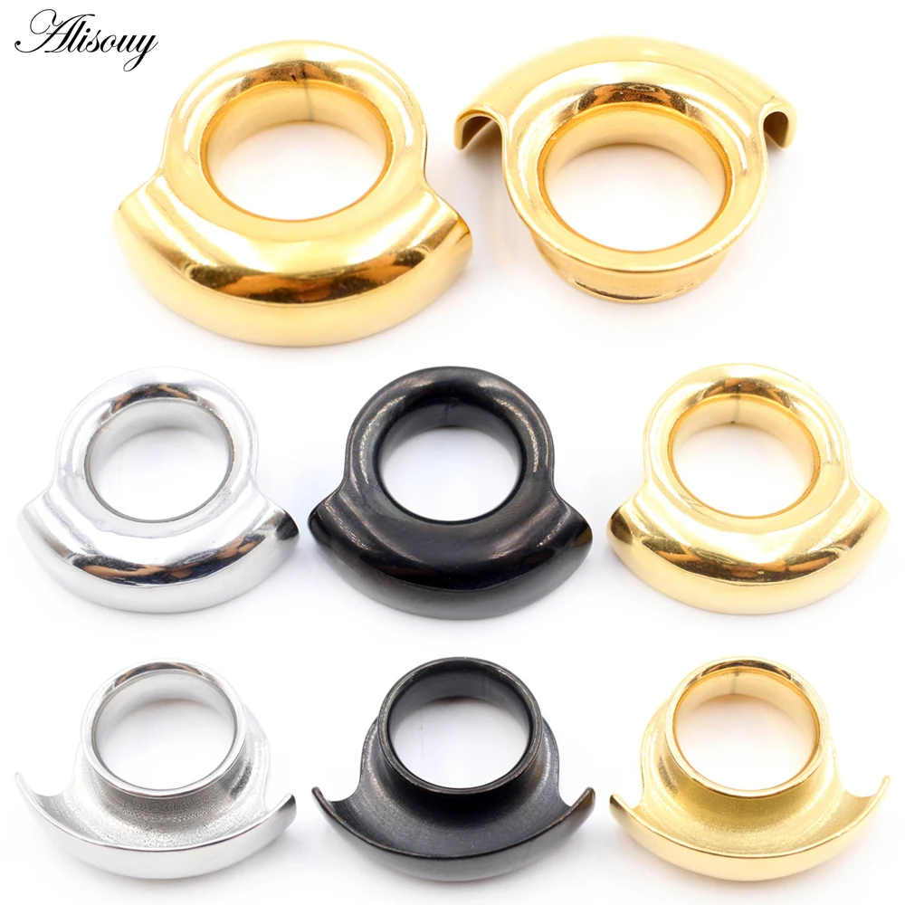 Alisouy-1PC-Stainless-Steel-Casting-Solder-Round-Ear-Tunnel-Plug-Flesh ...