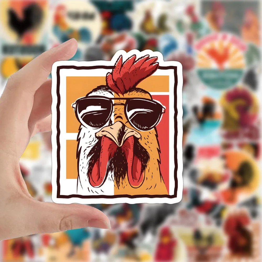 50pcs-Cartoon-Rooster-Stickers-For-Laptop-Wall-Scrapbook-Stationery ...