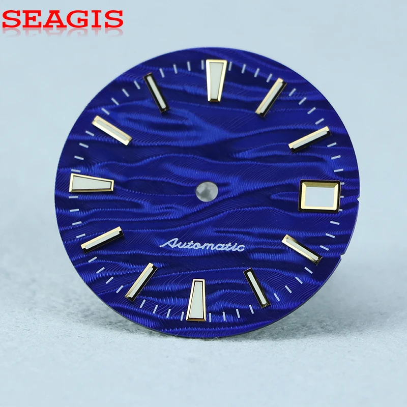 SEAGIS Guilloche Dial 28.5mm dial GS MOD Dial NH35 movement blue lume ...