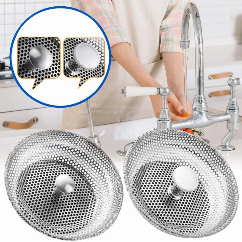 Waste-Plug-Sink-Strainer-Stainless-Steel-Basin-Drain-Filter-Shower ...