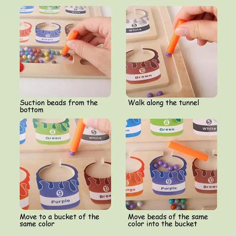 Magnetic Color Matching Wooden Toys To Develop Fine Motor Skills ...
