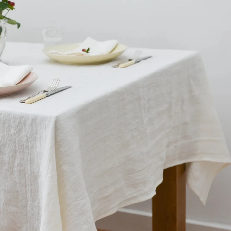Home 100% Pure Linen Tablecloth ,Classic Rectangle Natural Flax Linen ...