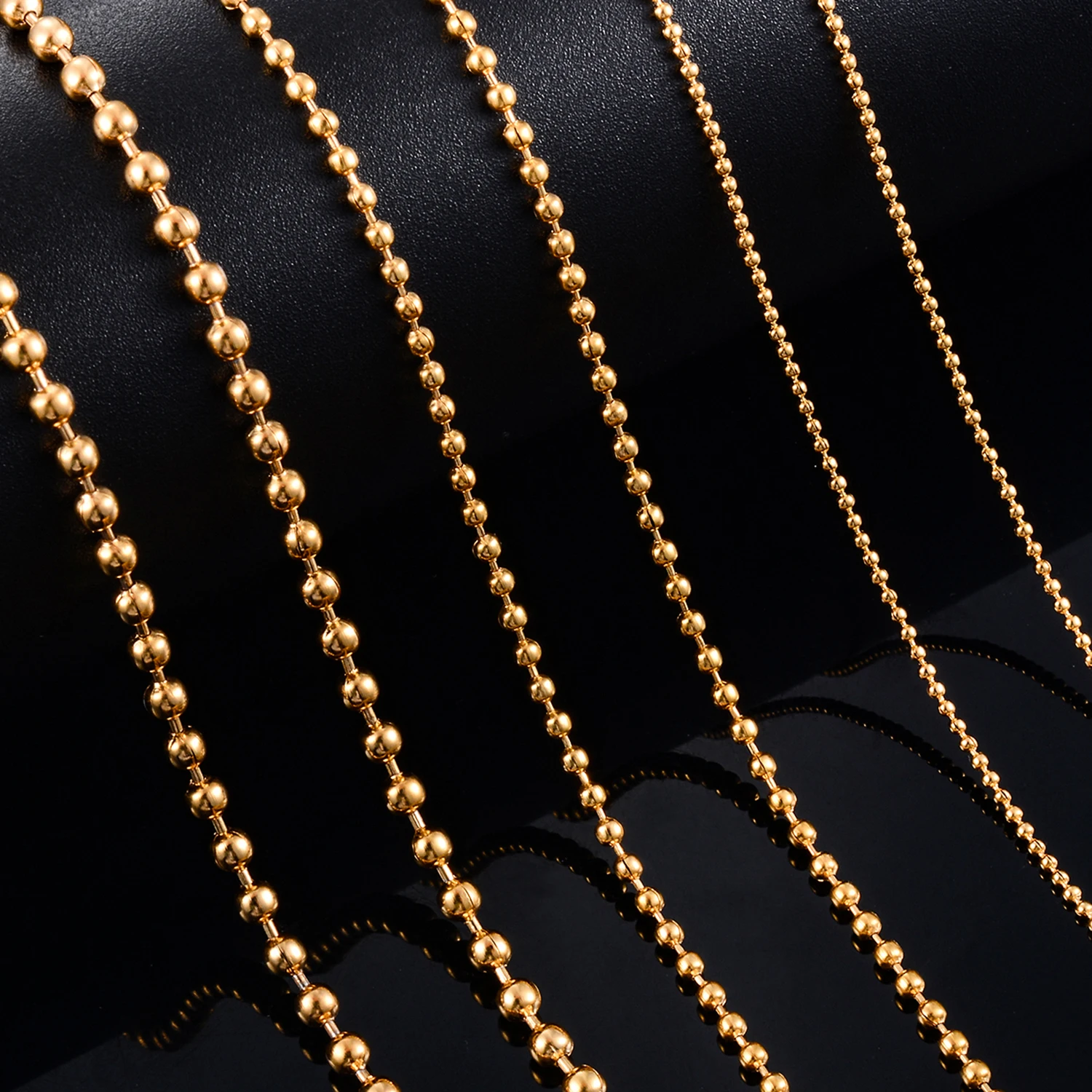 Wolesale-Stainless-Steel-Round-Bead-Ball-Chain-Necklace-Gold-Color ...