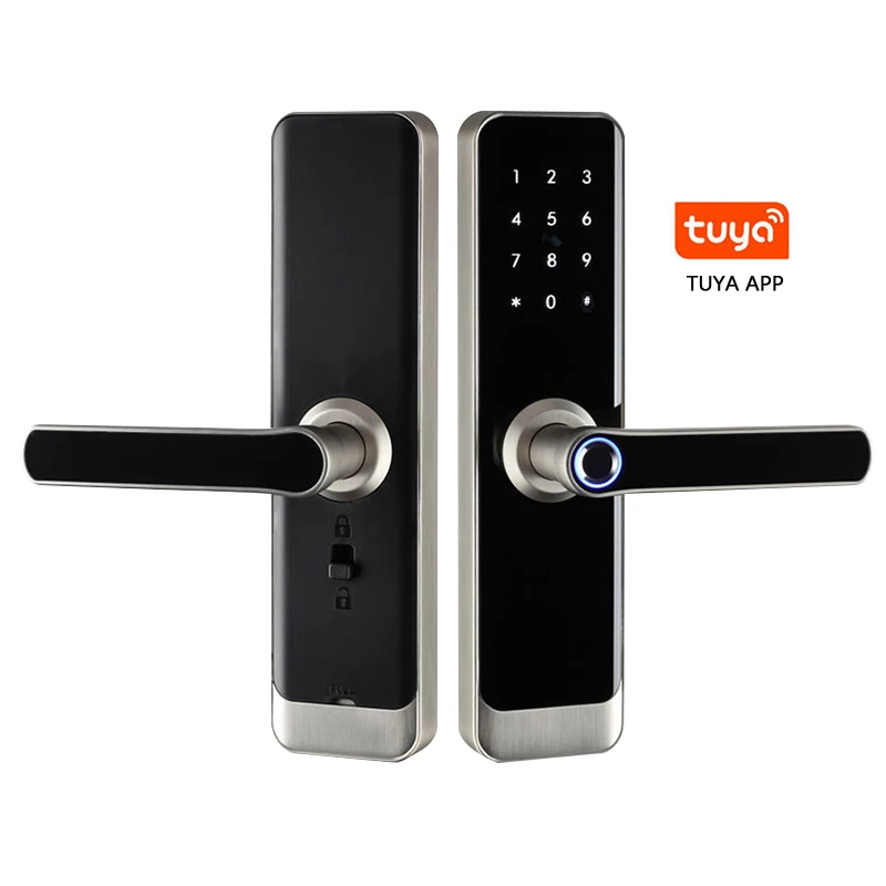 Electronic-Door-Lock-Biometric-Black-Smart-Lock-TUYA-App-Remote ...