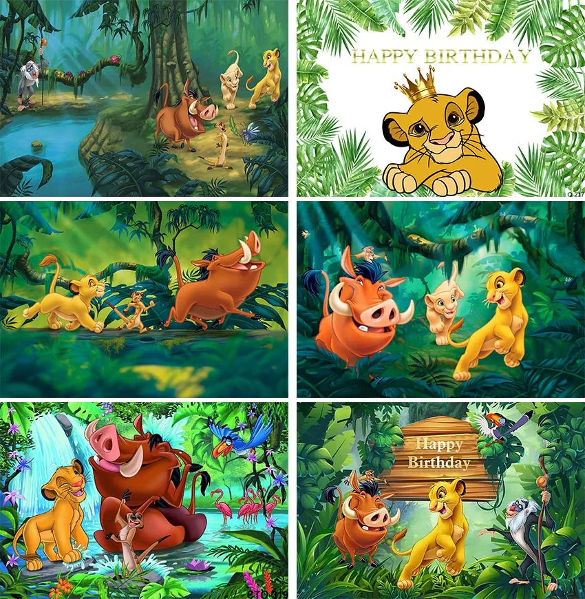 Disney-Simba-Lion-King-Custom-Backdrop-Forest-Kids-Birthday-Party-Photo ...