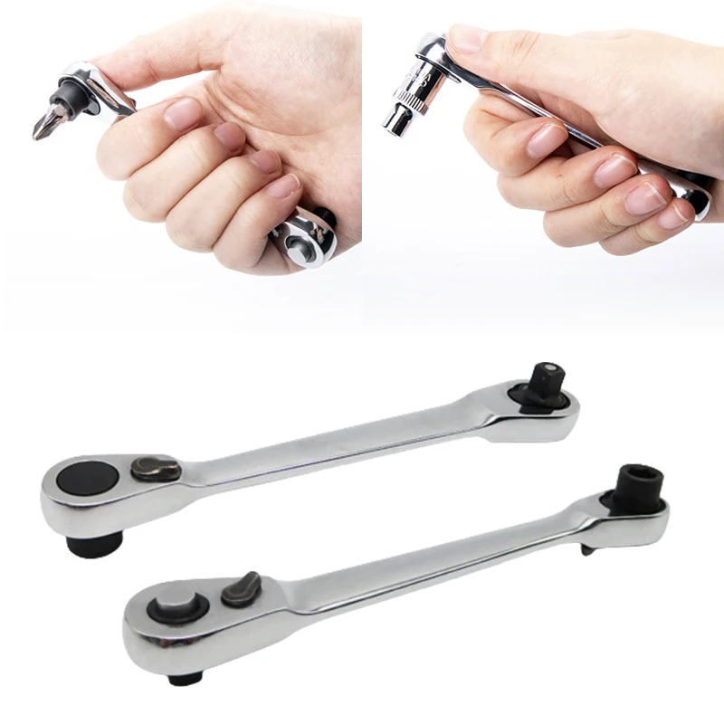 Portable 1/4 Inch Double Ended Quick Socket Ratchet Wrench Screwdriver ...