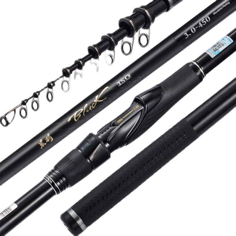 Anmanda Black Rock Fishing Rod Sliding Float Rod Large Object Rod Sea ...