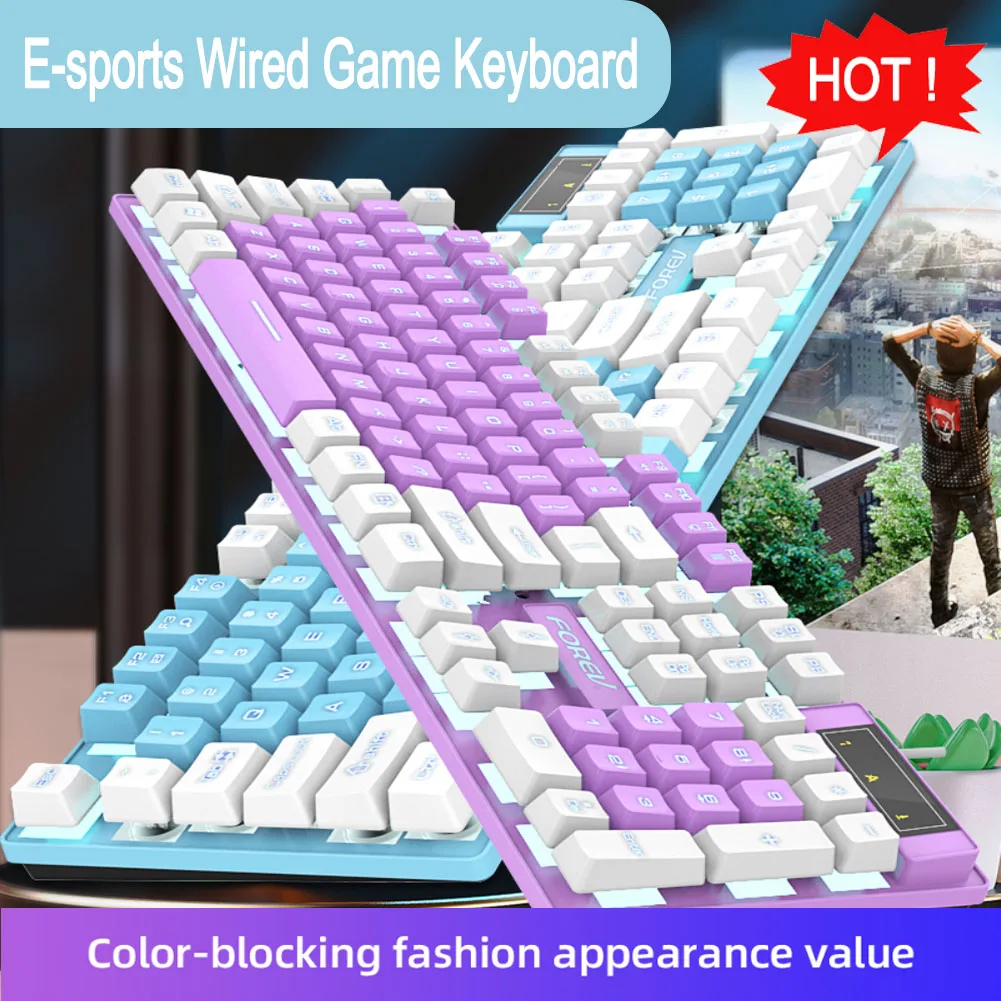 Luminous E-sports Mechanical Touch Dual Color Wired Game Membrane ...
