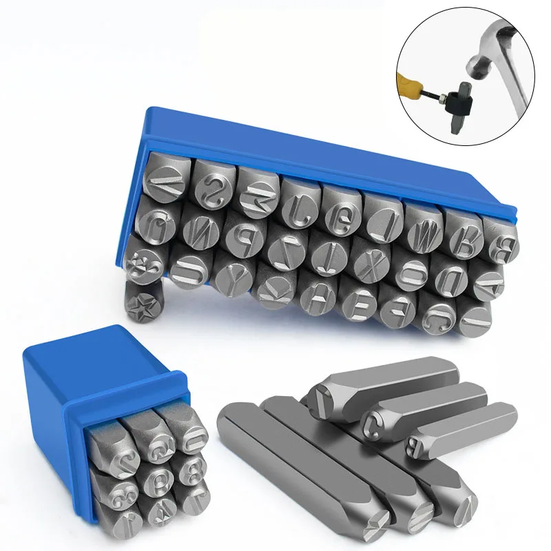 Number-Letter-Metal-Stamping-Set-Punching-Leather-Jewelry-Gold-Silver ...