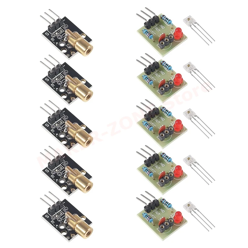 5 Sets Laser Sensor Module Non-Modulator Tube Laser Receiver Module, KY ...