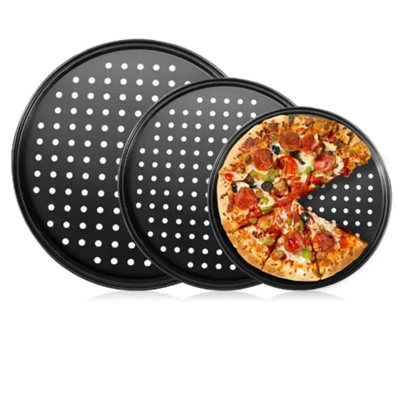 Non-Stick-Pizza-Baking-Pan-Round-Mesh-Tray-Plate-Oven-Baking-Bakeware ...
