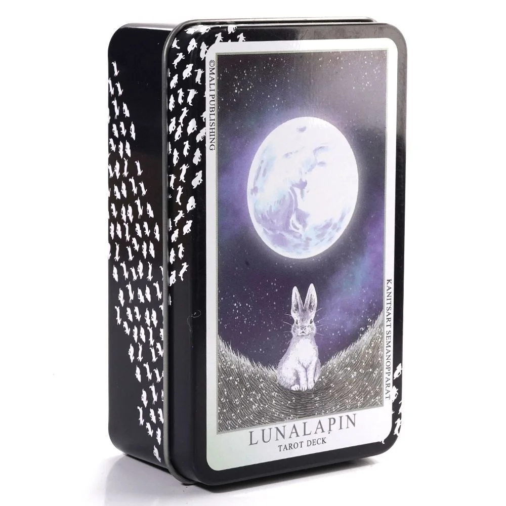 Rabbit Tarot Deck Tin Box Gilded Edge Divination Card Game Game English ...