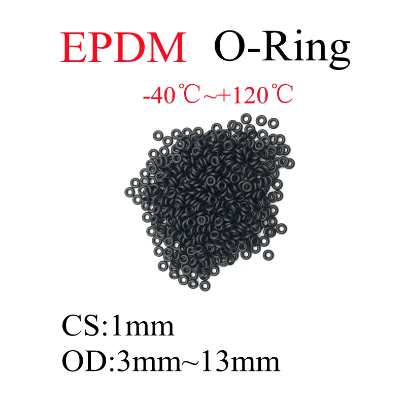 50pcs EPDM O Ring Gasket CS 1mm OD 3mm ~ 13mm EPDM Automobile Nitrile ...